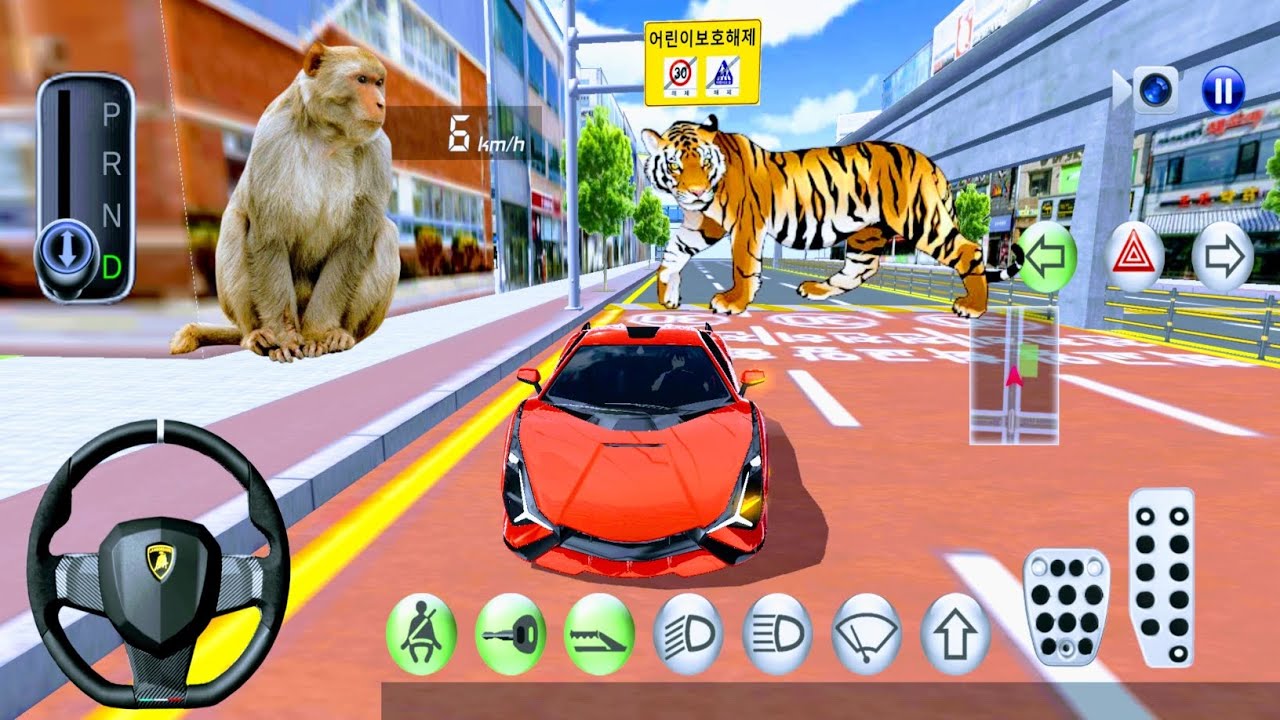 3D Driving Class - On The Road Funny Driving With Red Motorbike Games ...