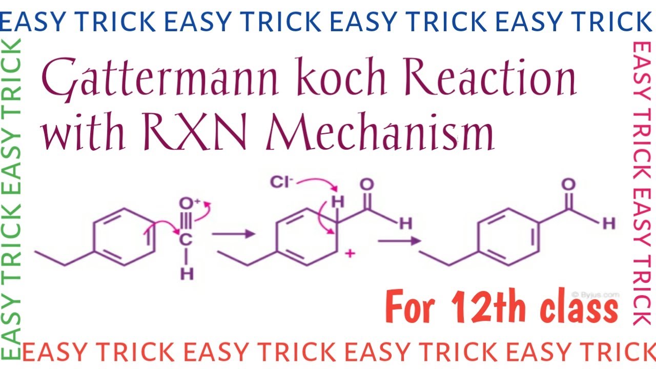 Gattermann koch reaction with RXN Mechanism for 12th class - YouTube
