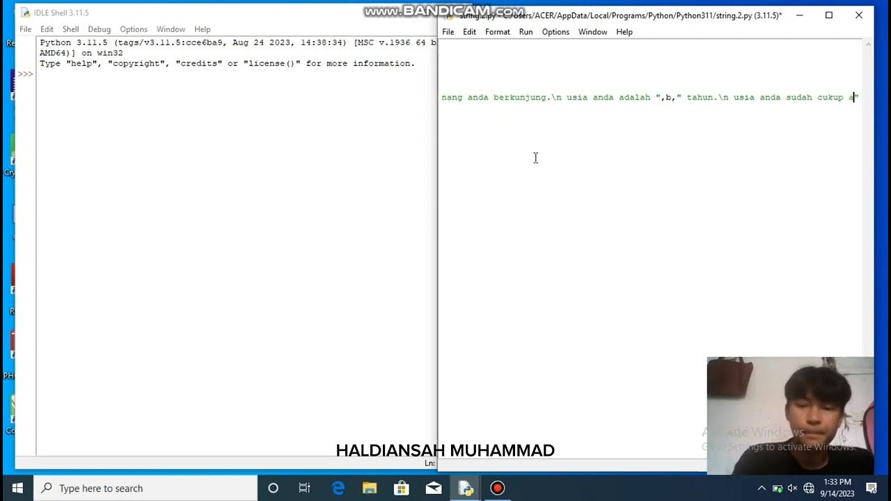 (HALDIANSAH MUHAMMAD) Tugas terstruktur python (string dan input) - YouTube