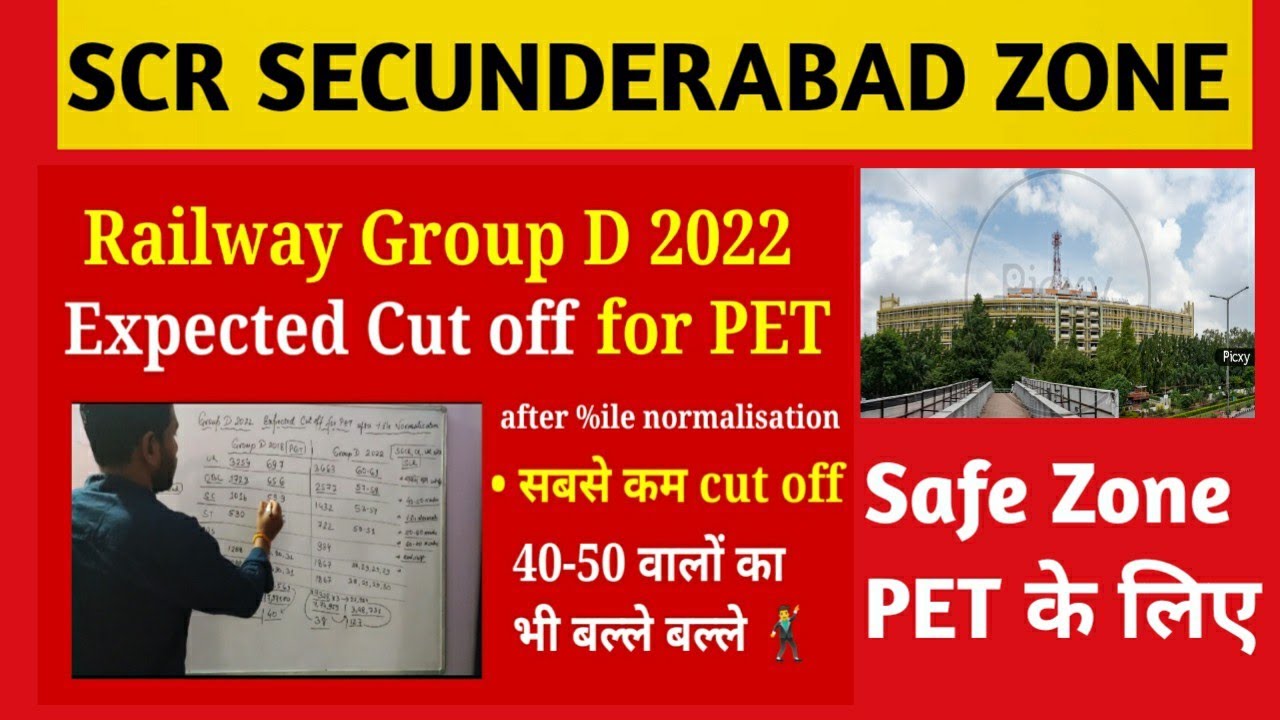 SCR SECUNDERABAD Zone Railway Group D 2022 Expected Cut off for PET ll ...
