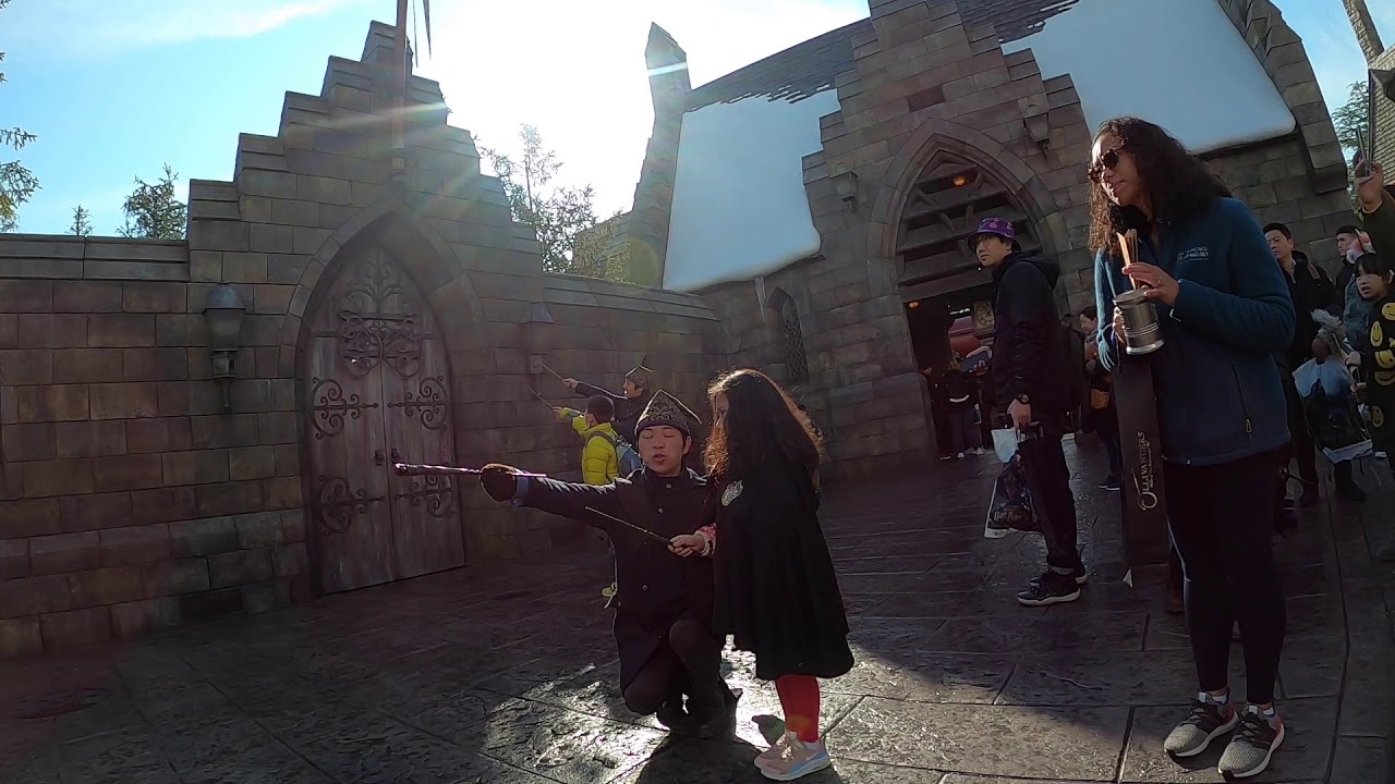Learning to use my new wand at the Wizarding World of Harry Potter at ...