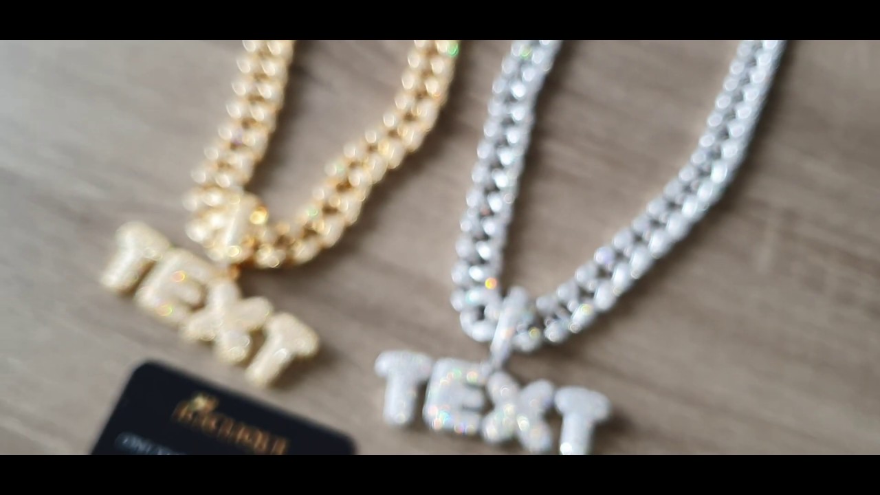Custom Bubble Letter Pendant w/ 20mm Cuban Chain - YouTube