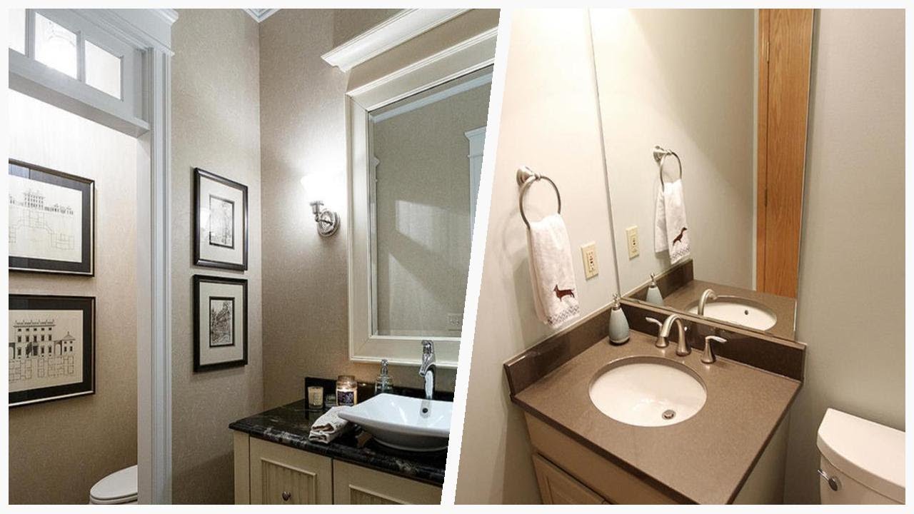 Elegant Beige Cabinet Solutions for Small Powder Rooms | Designer ...