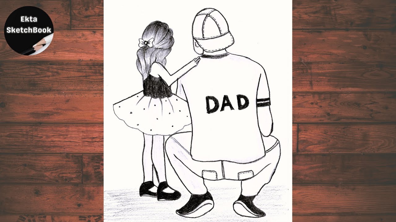 How to Draw a Father and Daughter || Pencil drawing for beginners ...