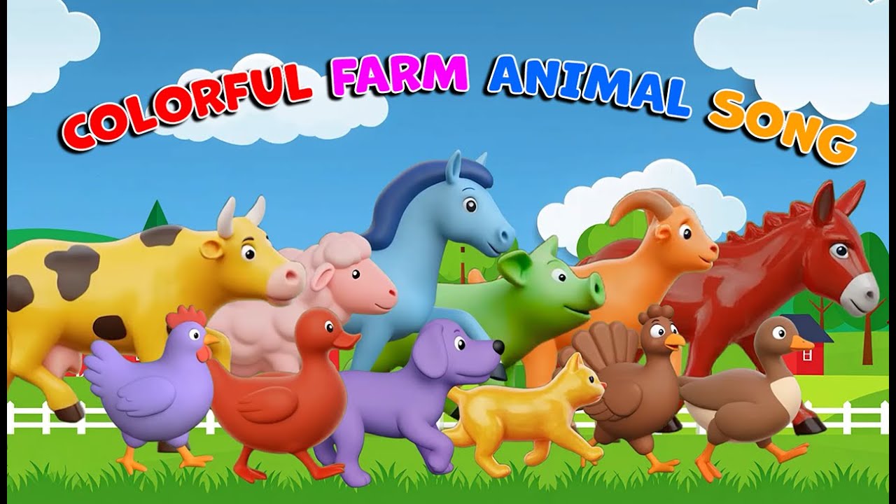Farm Animal Sounds Song FC254 | Song For Babies | Purple Panda Rhymes ...