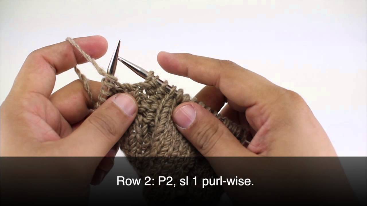How to Knit the Three Stitch Slipped Cable LH - YouTube
