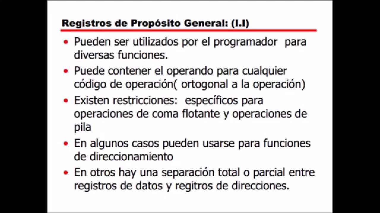 Procesador y la estructura de registros. - YouTube