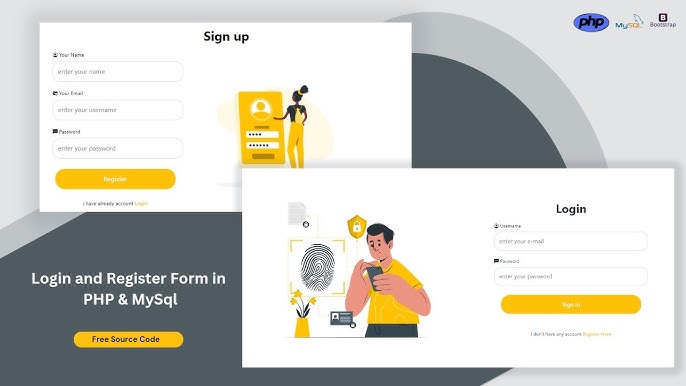 Login Form With Session And Mysql In Php Youtube Complete Login