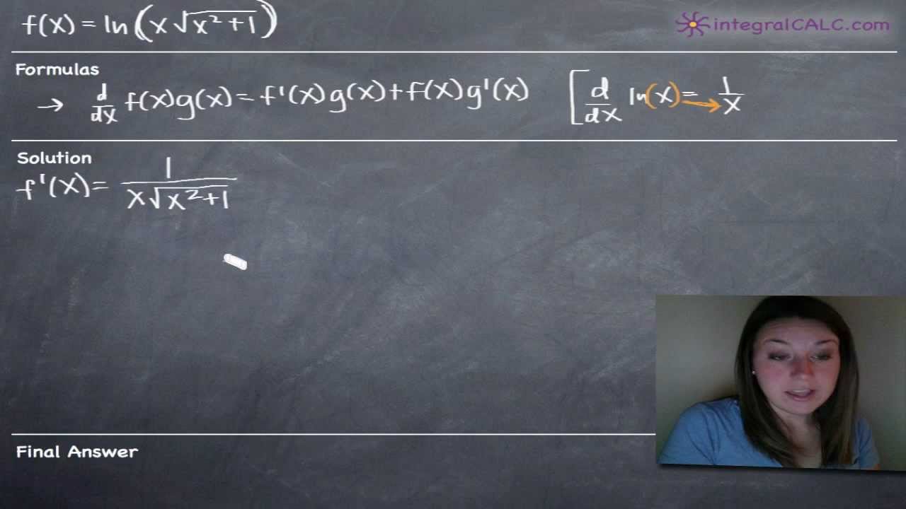 Derivatives of Natural Logs (ln) Example 3 (KristaKingMath) - YouTube