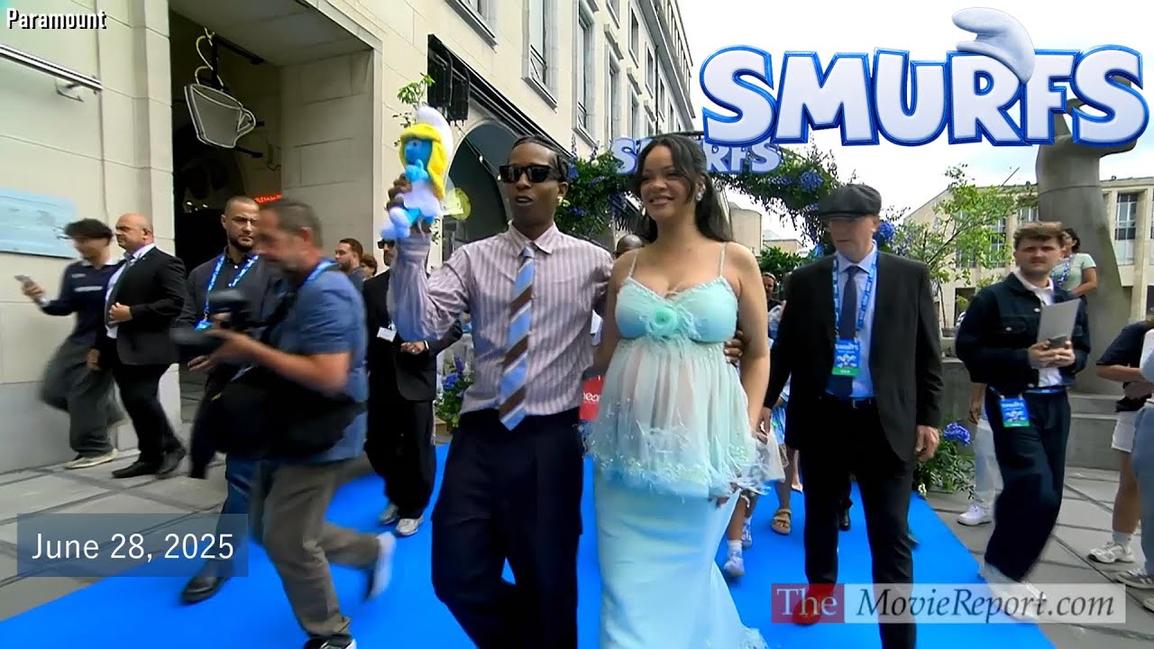 SMURFS movie premiere Rihanna, A$AP Rocky, James Corden, Dan Levy, DJ ...