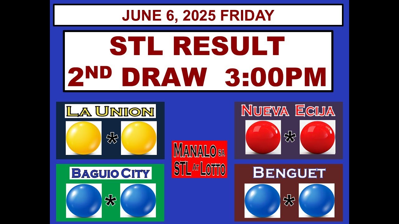 STL 2ND Draw 3PM Result STL La Union Nueva Ecija Baguio Benguet JUNE 6 ...