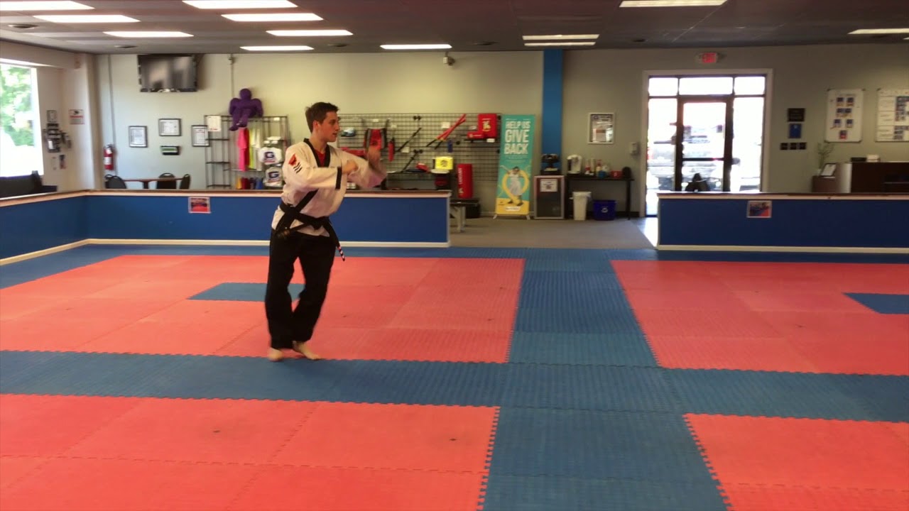 Jump Front Kick, Jump Side Kick, Spinning Back Kick Combo - YouTube
