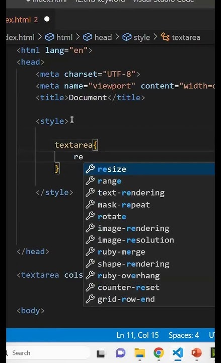 text area tag remove resize & custom styling in html - YouTube