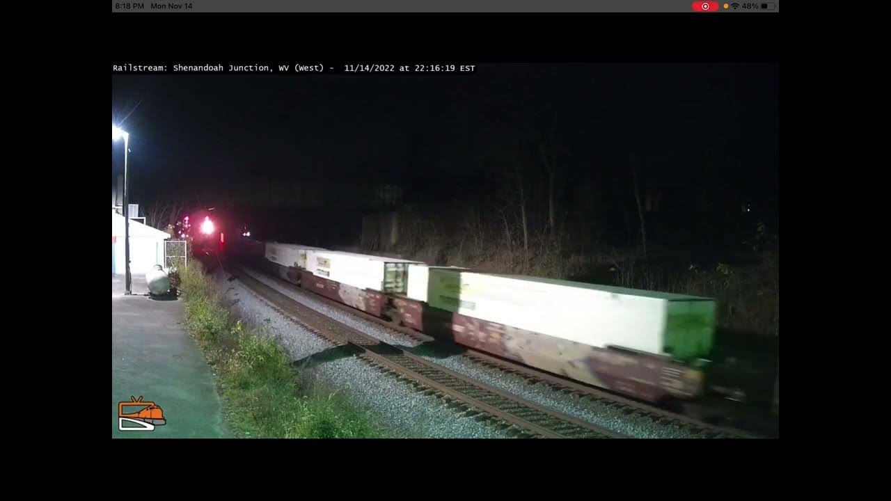 CSX single stack intermodal at Shendoea WV - YouTube