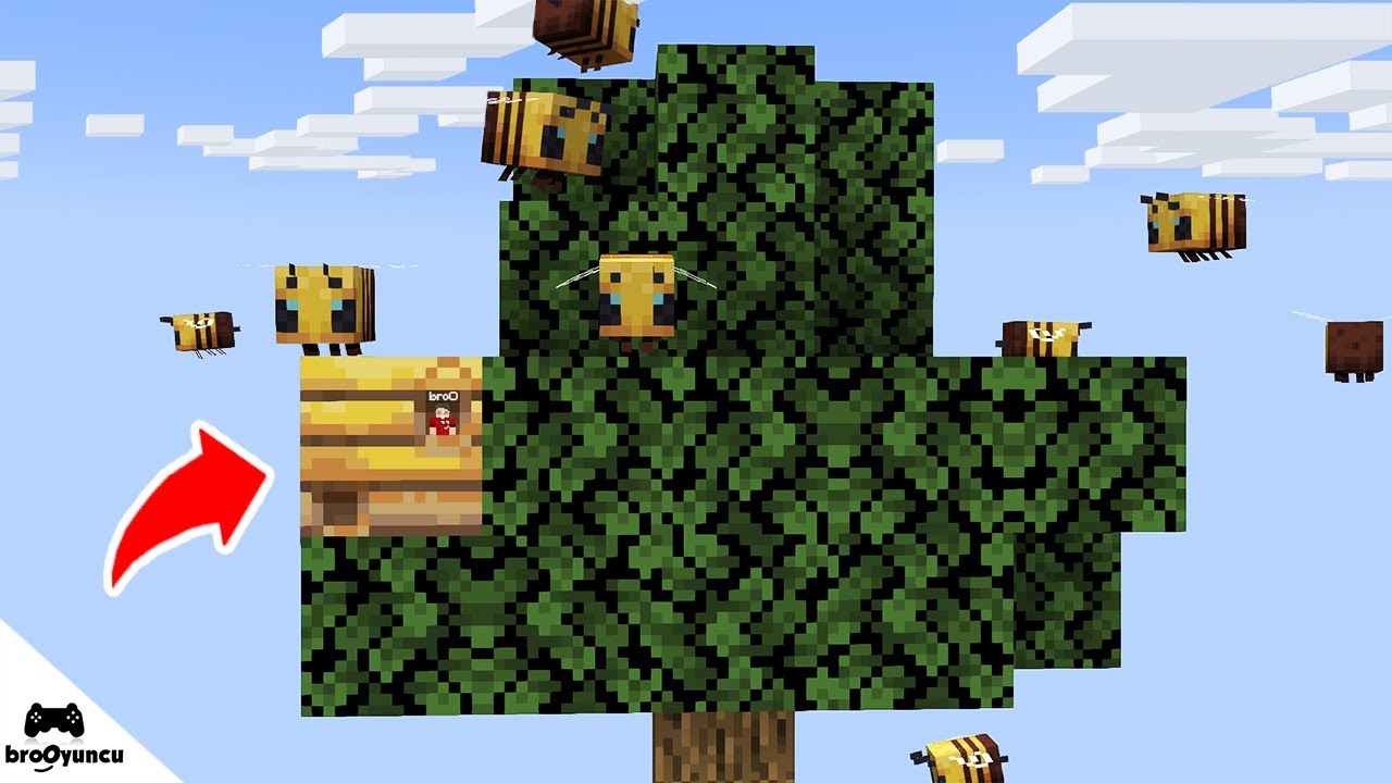 MİNECRAFT ARI EVİNİ YAPTIK - UÇAN TEK BLOKLARDAN KAÇIŞ #20 - YouTube