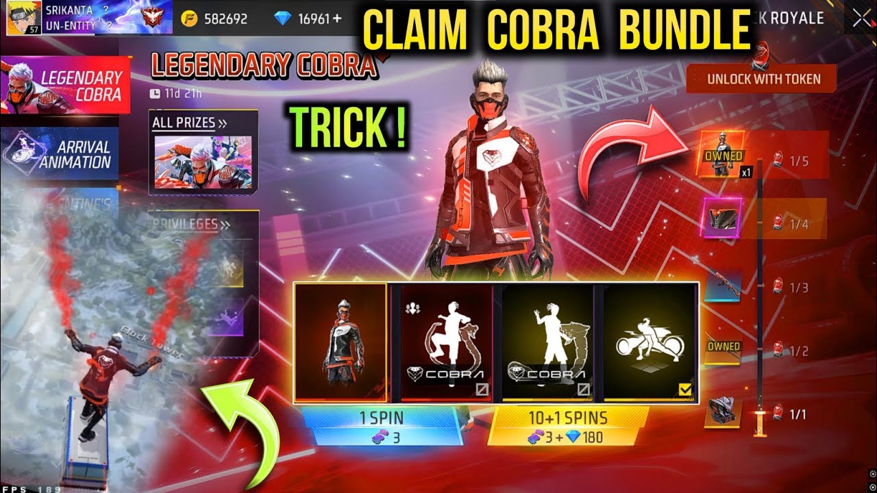 Legendary Cobra Bundle Spin | Cobra Bundle Return | Free Fire Cobra ...