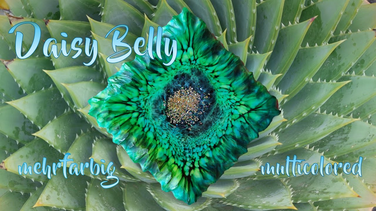 #84_Daisy Belly mehrfarbig 💚💛🌻 | Daisy Belly multicolored | Kunstharz ...