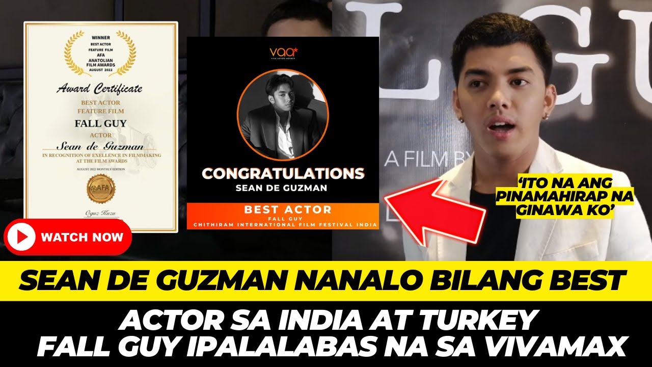 SEAN DE GUZMAN NANALO BILANG BEST ACTOR SA INDIA AT TURKEY FALL GUY ...