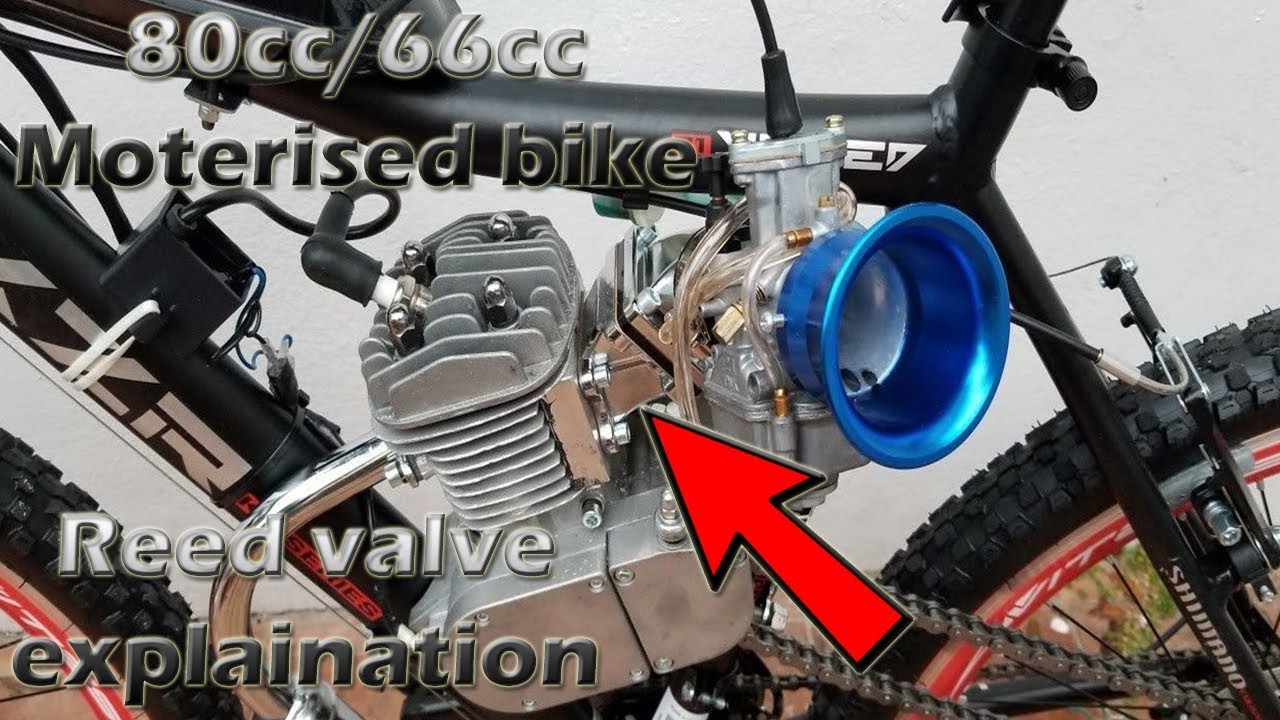 80cc Motorised Bike Reed Valve Vs Stock - YouTube