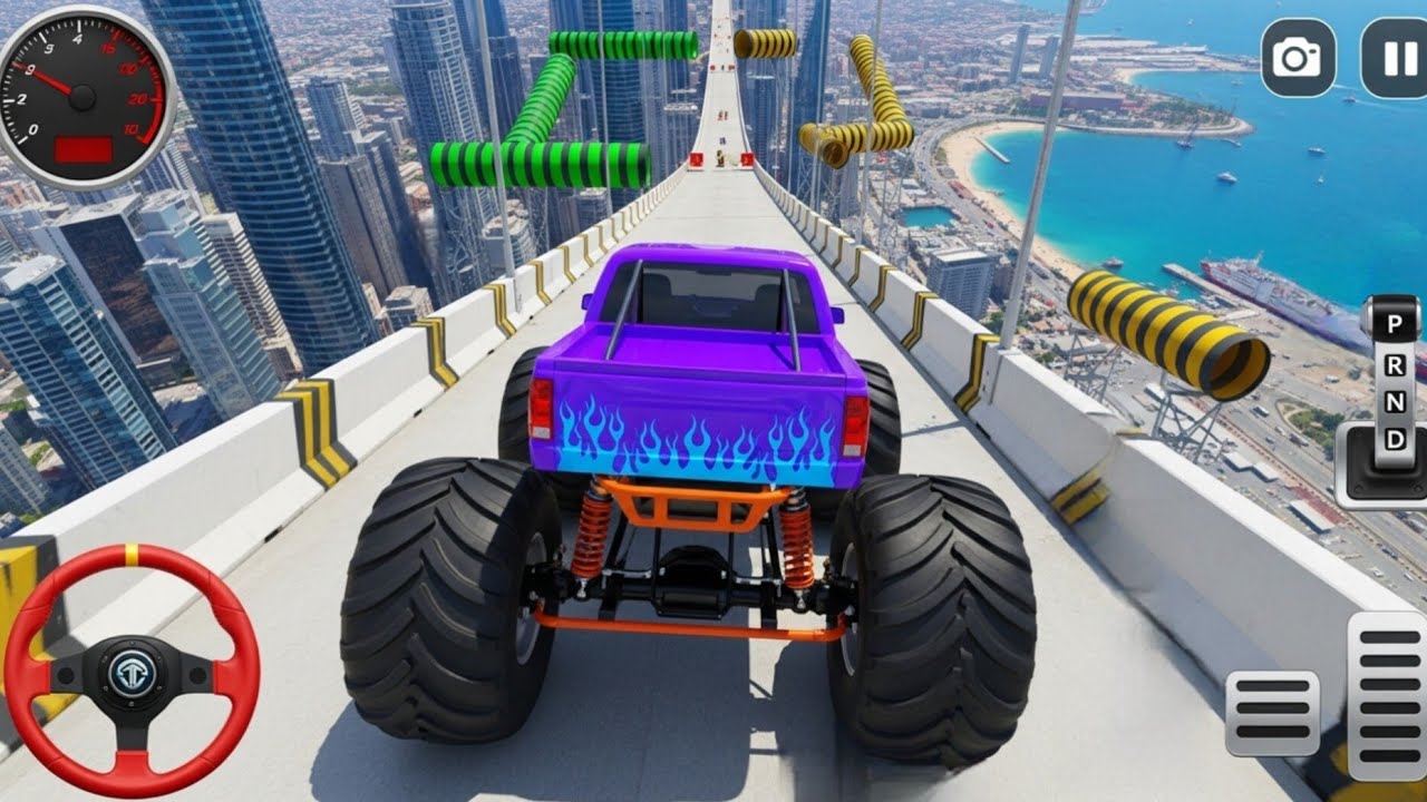 INSANE Mega Ramp Monster Truck Stunts & Crashes | Monster Truck Stunt ...