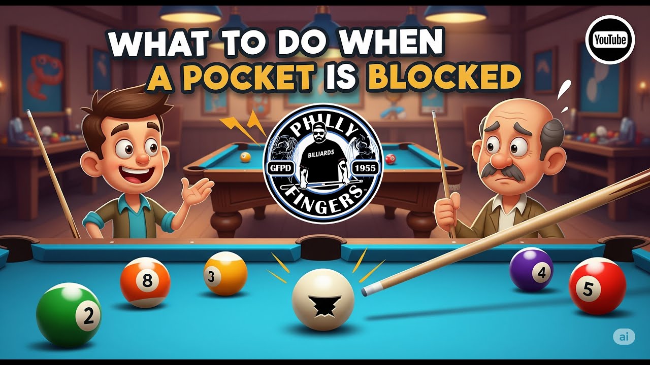 What to do when a pocket is blocked? 8 Ball examples. - YouTube
