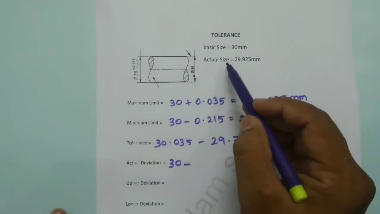 calculation of max and min limit Tolerance - YouTube