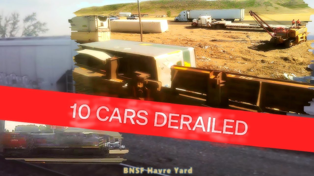 BNSF Train Derailment + Inside Havre Yard in Montana from the Amtrak ...