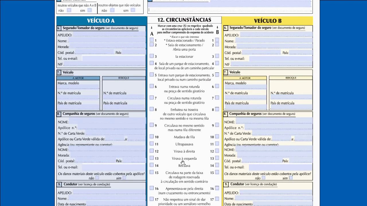 O que é importante preencher na declaração amigável de acidente ...