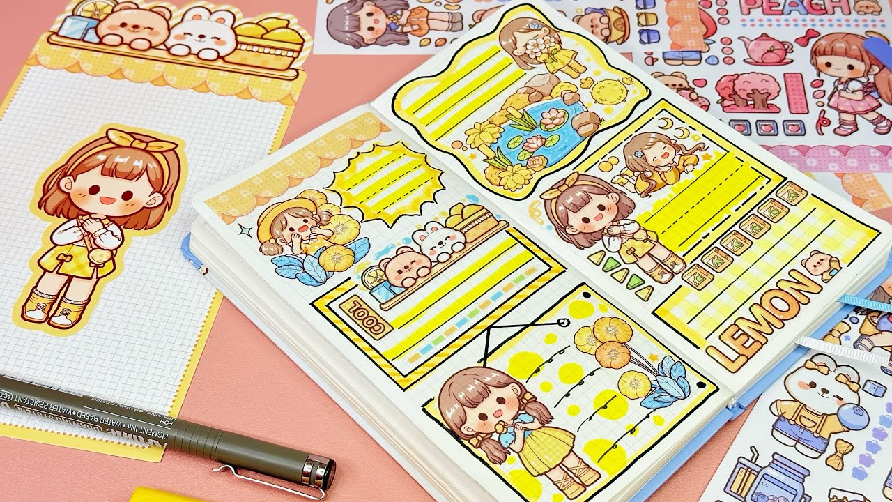 stickers journaling 💛🧡cute kawaii sticker🌈 Immersive ASMR bullet ...