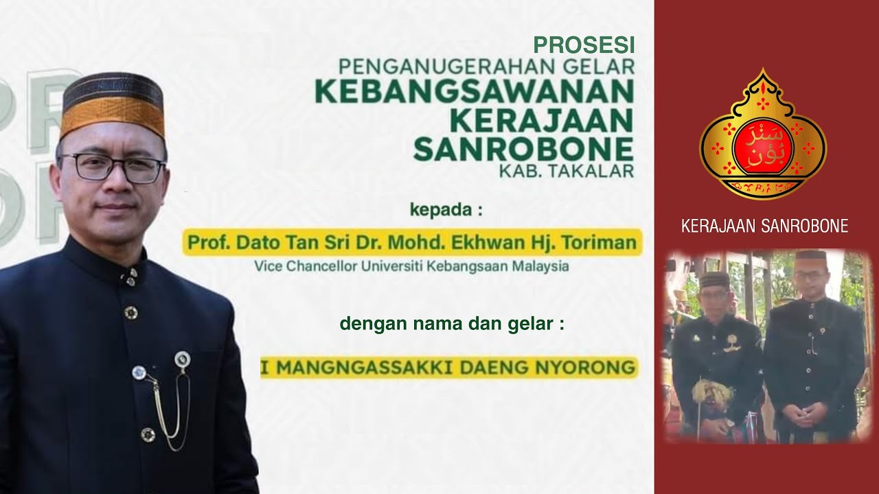 PROSESI PENGANUGERAHAN GELAR KEBANGSAWAN KEPADA PROF. DATO TAN SRI DR ...