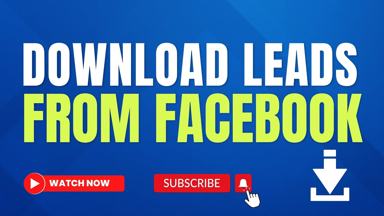 How to Download Leads from FB Page? Download Leads From Facebook - YouTube