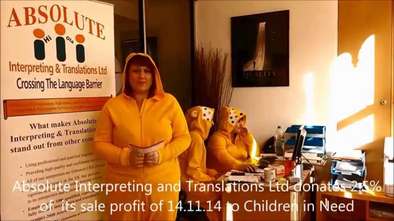 Absolute Interpreting and Translations Ltd Donates to Children in Need ...