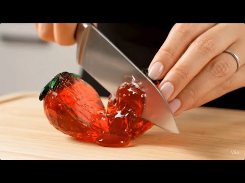 Cutting glass of fruit ASMR relaxation video Google veo3 - YouTube