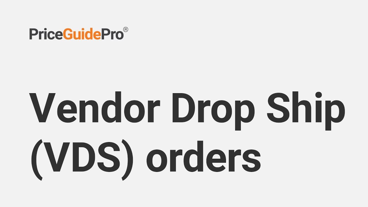 How to create a Vendor Drop Ship (VDS) order? - YouTube