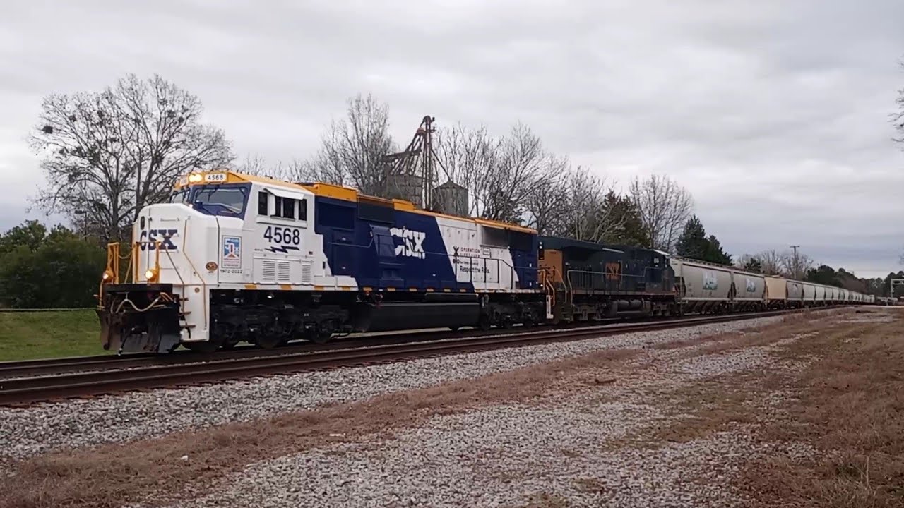 CSX Train M883 Departs Greenwood SC With CSXT 4568(OLS SD70MAC) Leading ...