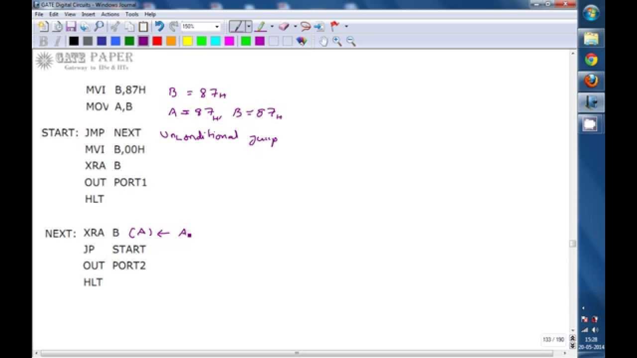 GATE 2002 ECE Jump on Positive, 8085 microprocessor program - YouTube