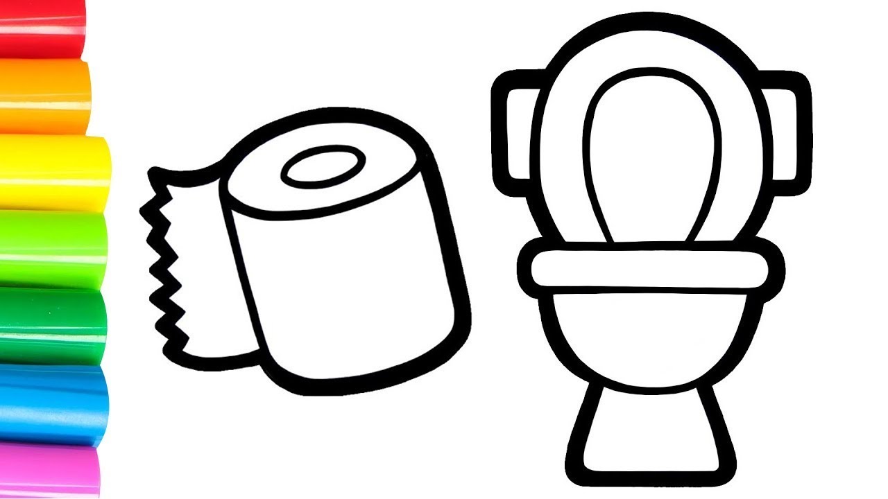 How to draw toilet fun and color for kids - YouTube