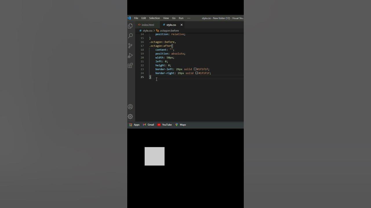 How To Make A Octagon In Html And Css Short Tutorial Short Video Html Css Youtube 1442