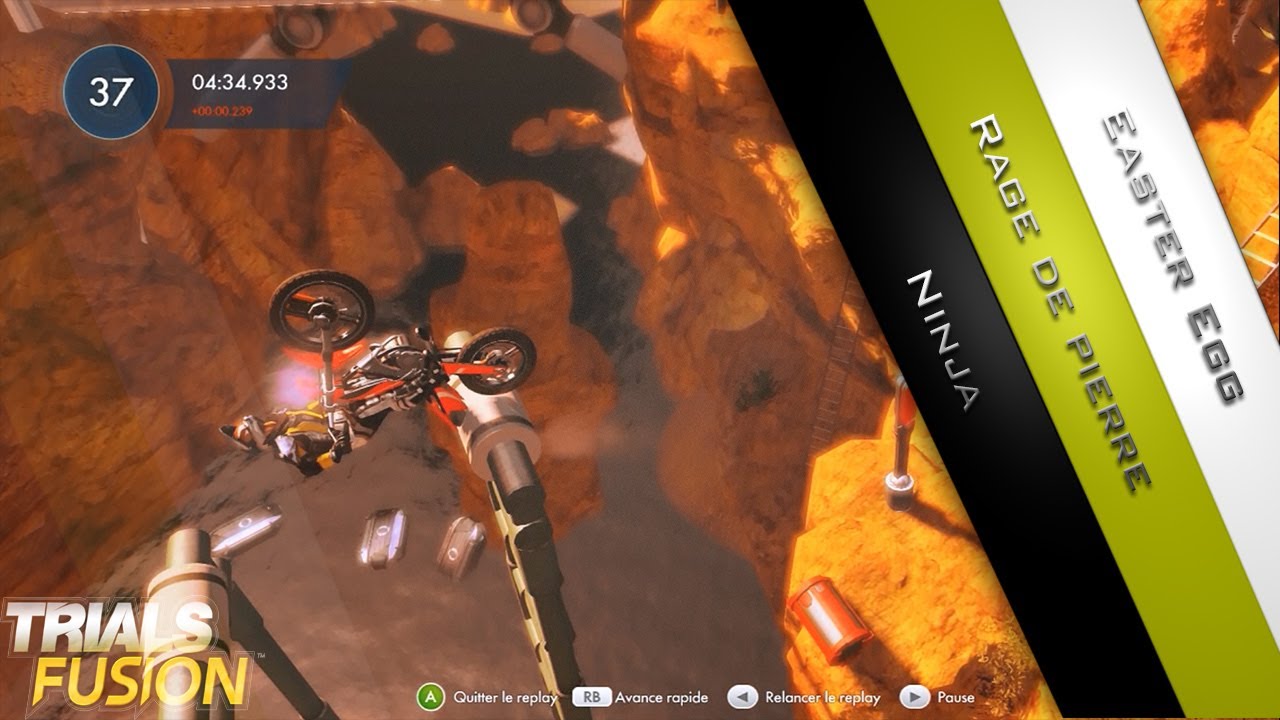 Trials Fusion - Easter Egg Rage de pierre ( Ninja Level 2 ) - YouTube