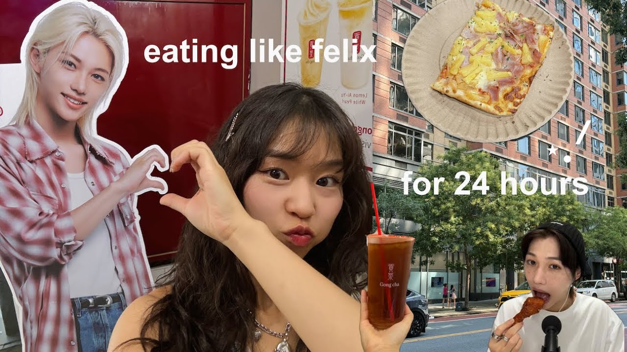 eating like FELIX from STRAY KIDS for 24 hours - YouTube