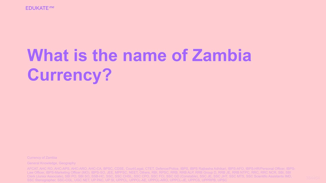 What is the name of Zambia Currency? - YouTube