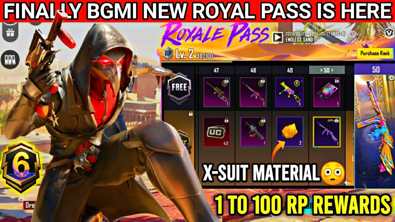 FINALLY BGMI NEW ROYAL PASS IS HERE | A6 ROYAL PASS 1 TO 100 RP REWARDS ...