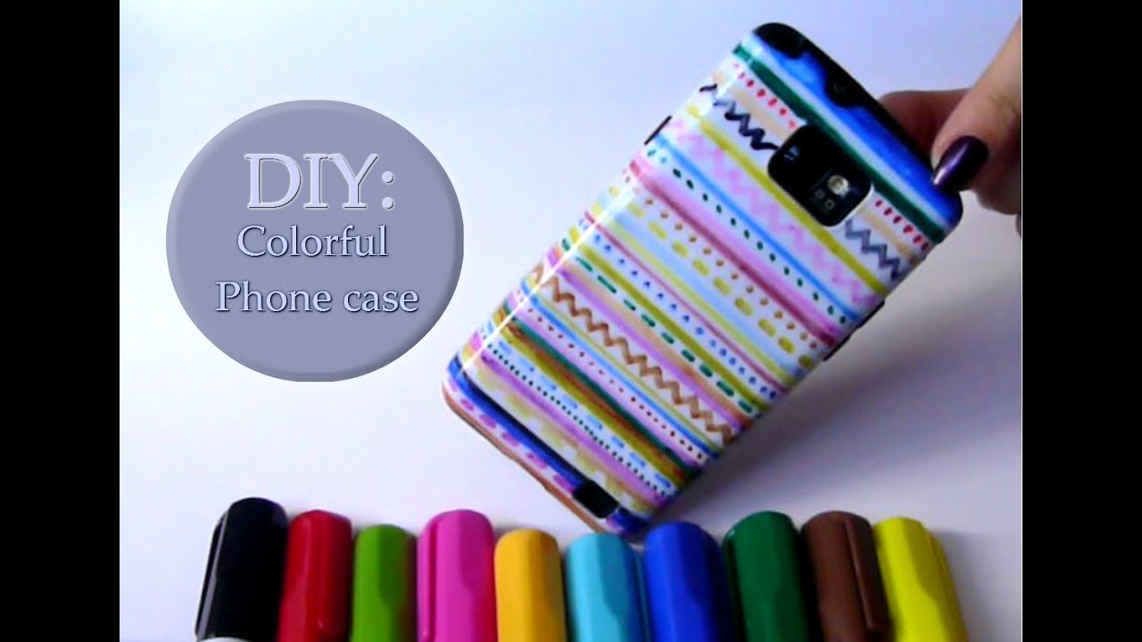DIY: Colorful phone case - YouTube