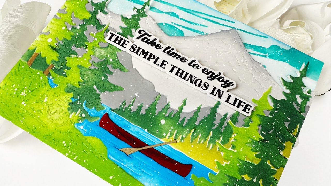 Easy Scene Card With Stencils With Mari - YouTube