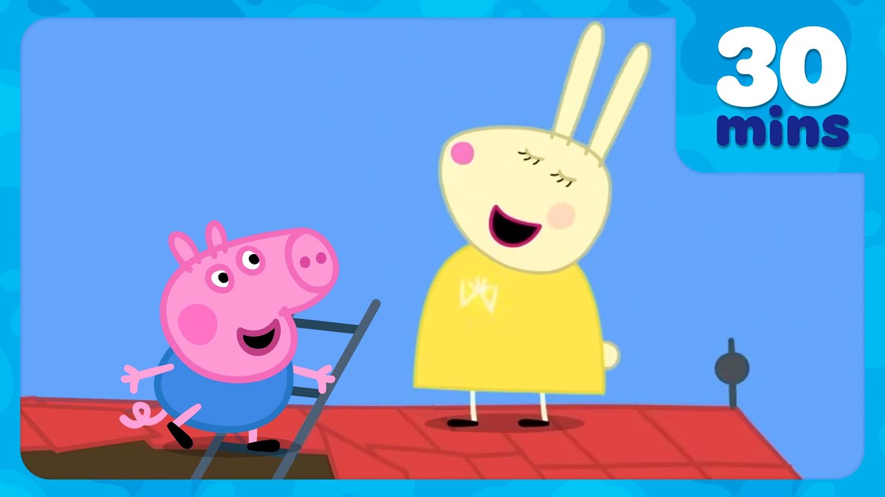 George Pig Helps Rescue Miss Rabbit 🪜 Stuck On A Roof 🐰 Peppa Pig Full ...