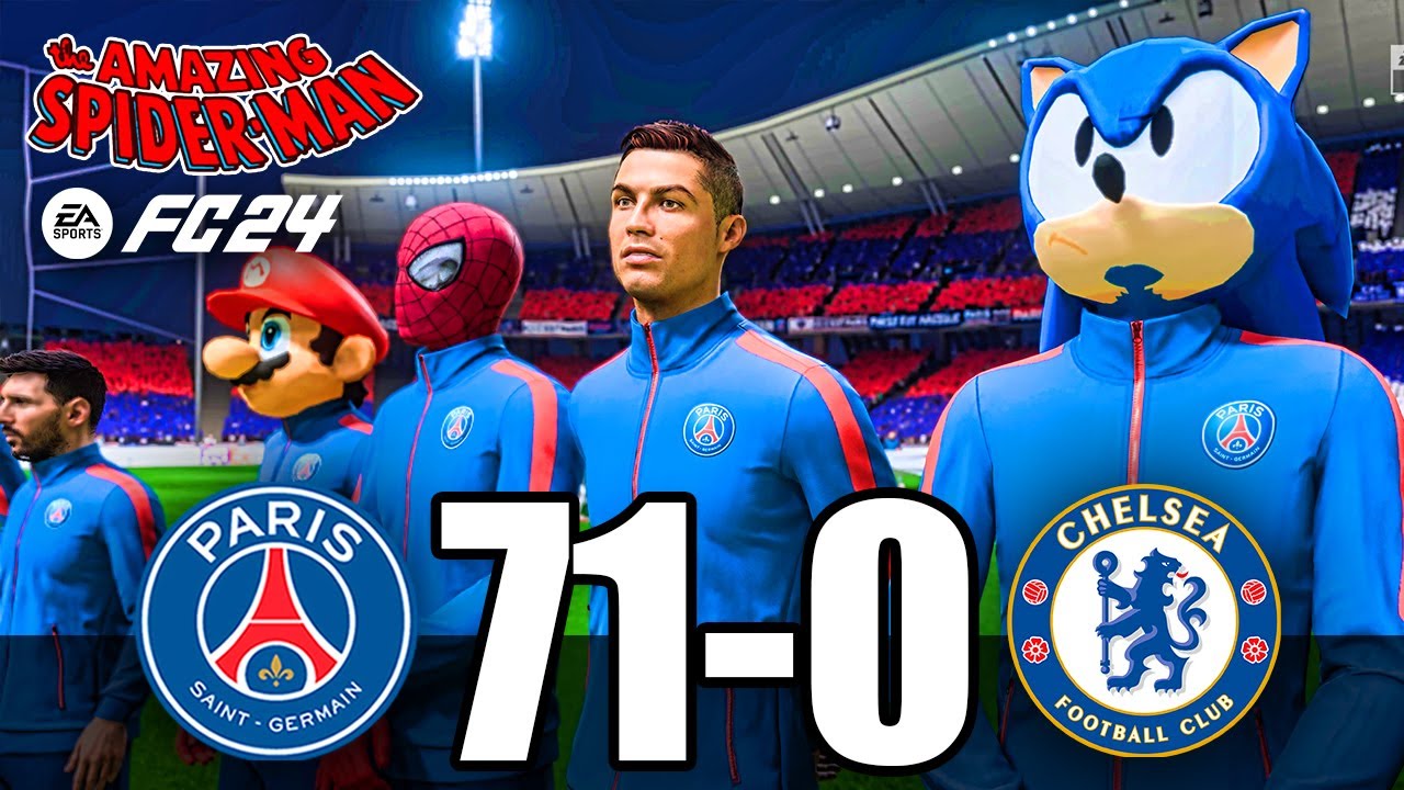 FIFA 24 - RONALDO, MESSI, SPIDER MAN ALL STARS PLAYS TOGETHER | PSG 71 ...