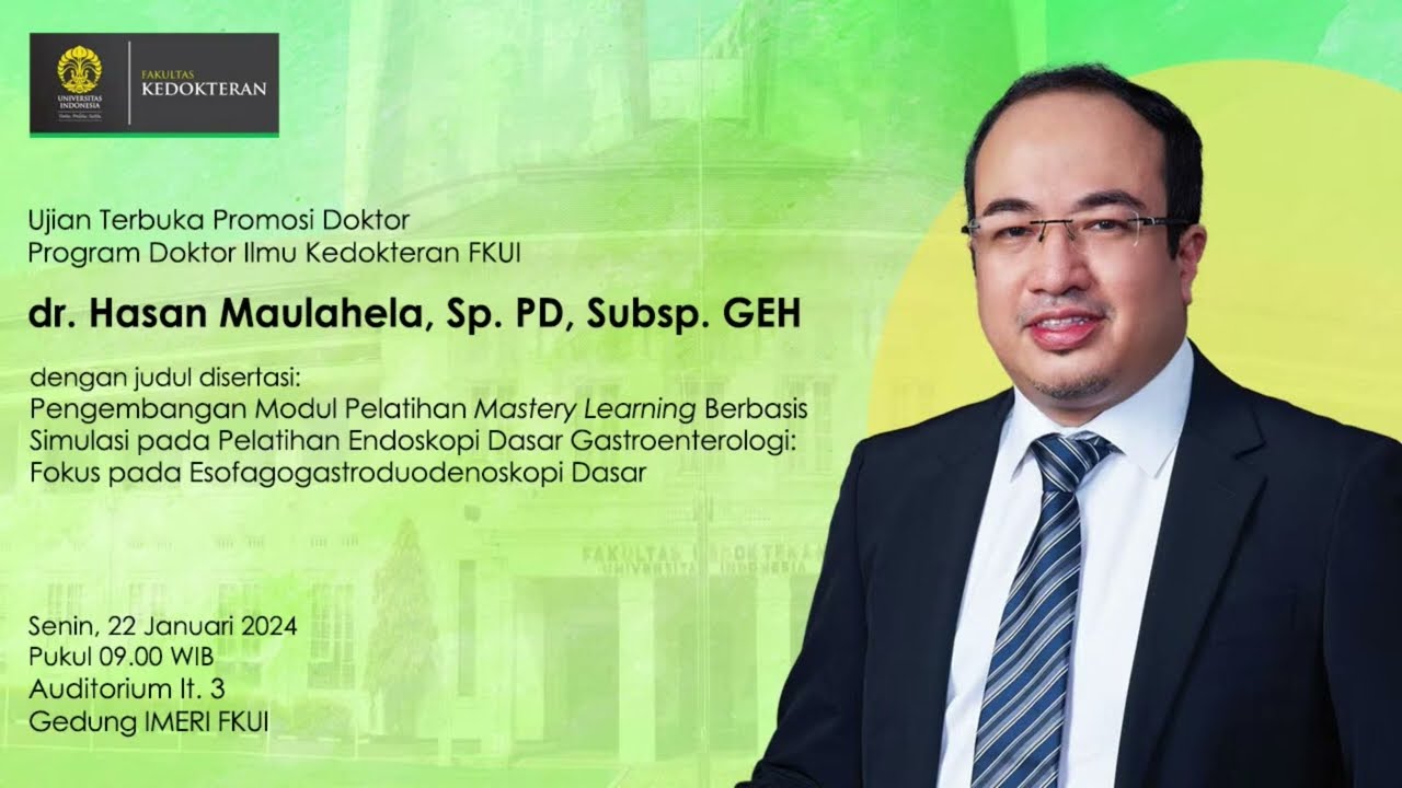 [Promosi Doktor] dr. Hasan Maulahela, Sp. PD, Subsp. GEH | Program Doktor Ilmu Kedokteran - YouTube