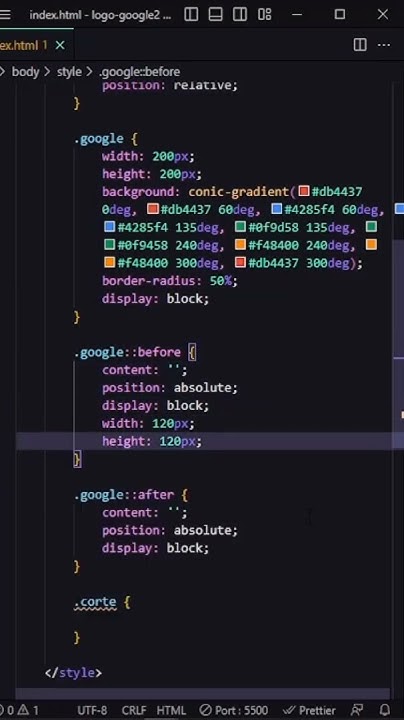 Como Fazer Logo do Google no CSS #shorts #frontend #frontenddeveloper - YouTube
