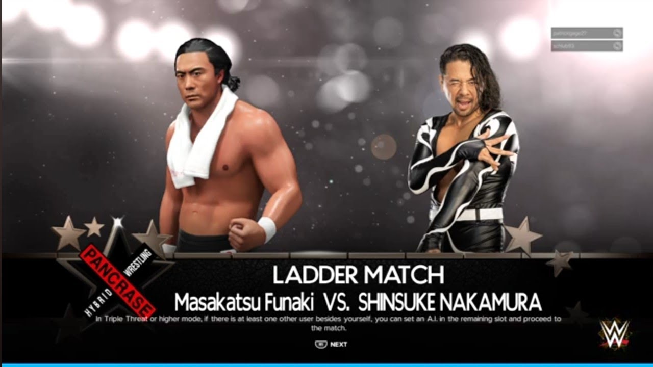 WWE 2K24 Masakatsu Funaki vs Shinuske Nakamura Ladder Match - YouTube