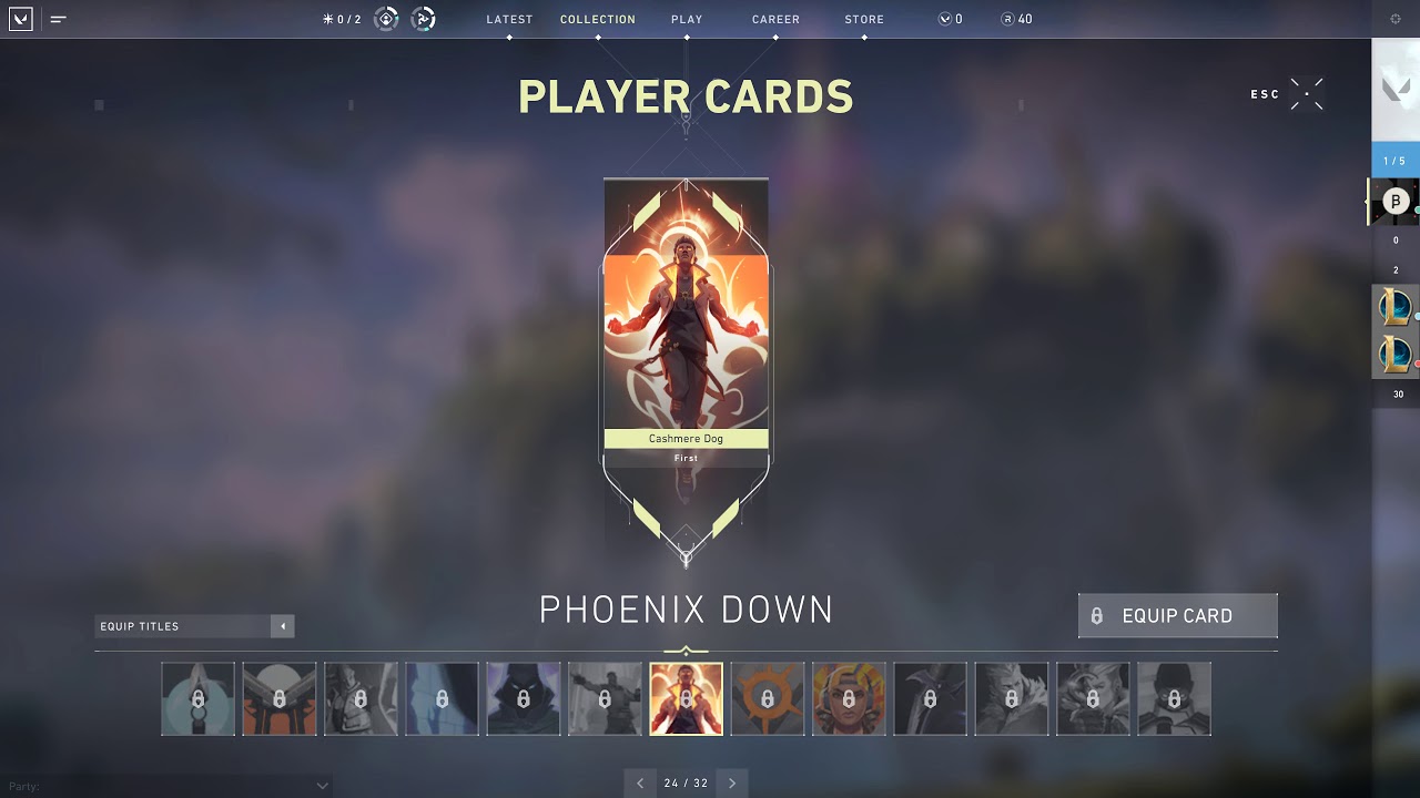 Phoenix Down Removed Player Card showcase - Valorant Closed Beta - YouTube